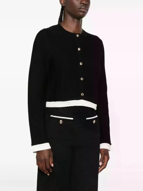 Maje Contrast Trim Button-up Cardigan