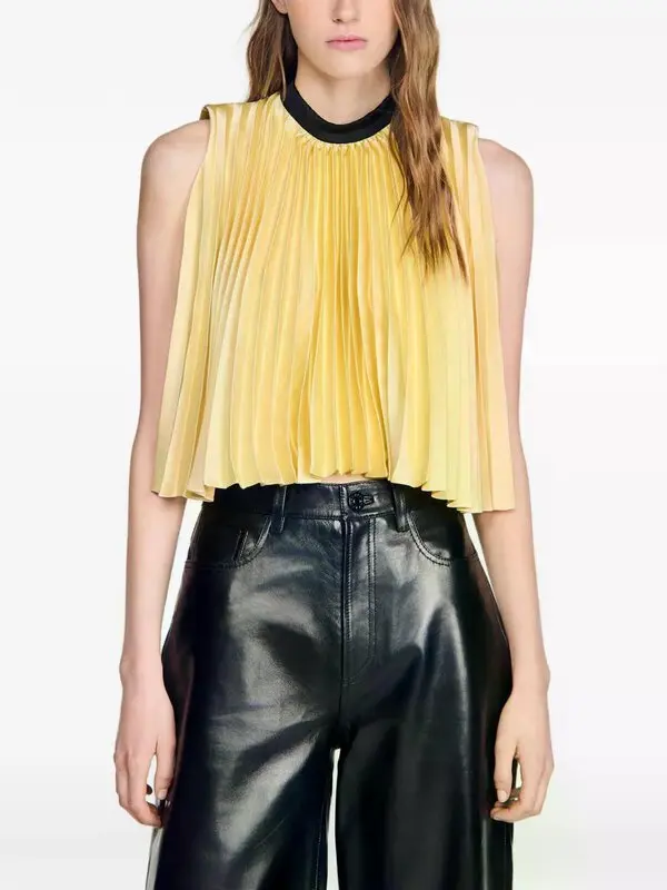 Sandro Pleated Blouse - Yellow