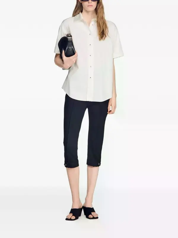 Sandro Oversized Pleated-back Shirt - Neutrals