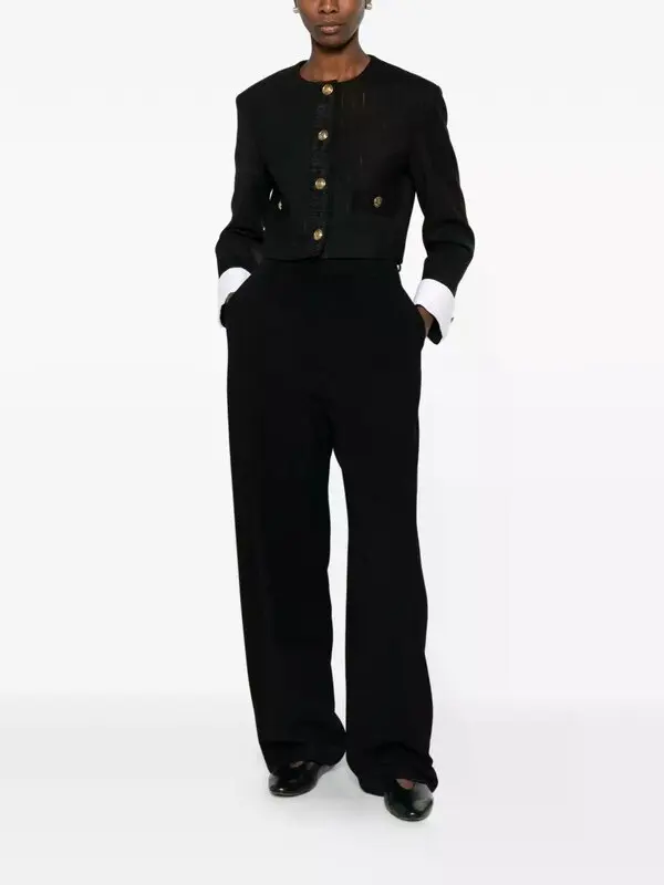 Sandro Striped Cropped Blazer