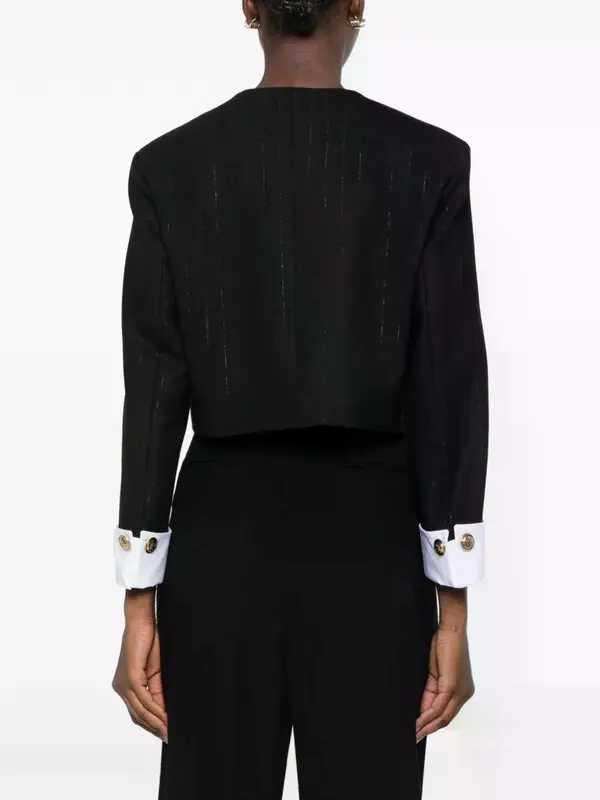 Sandro Striped Cropped Blazer