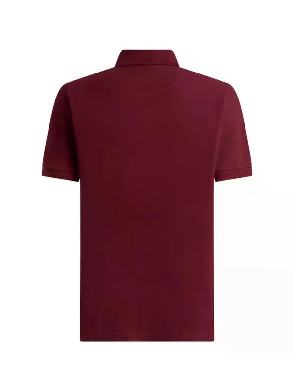 Etro Plain-colored Cotton Polo Shirt With Printed Details