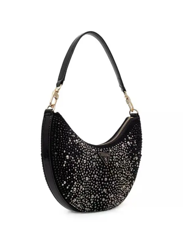 Guess Crystal Embellished Crescent Shoulder Bag