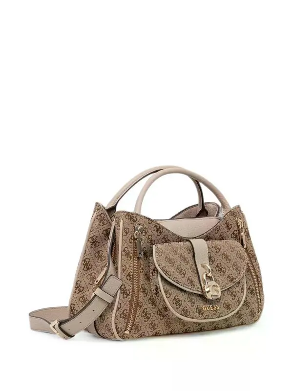 Guess Monogram-print Logo-plaque Shoulder Bag