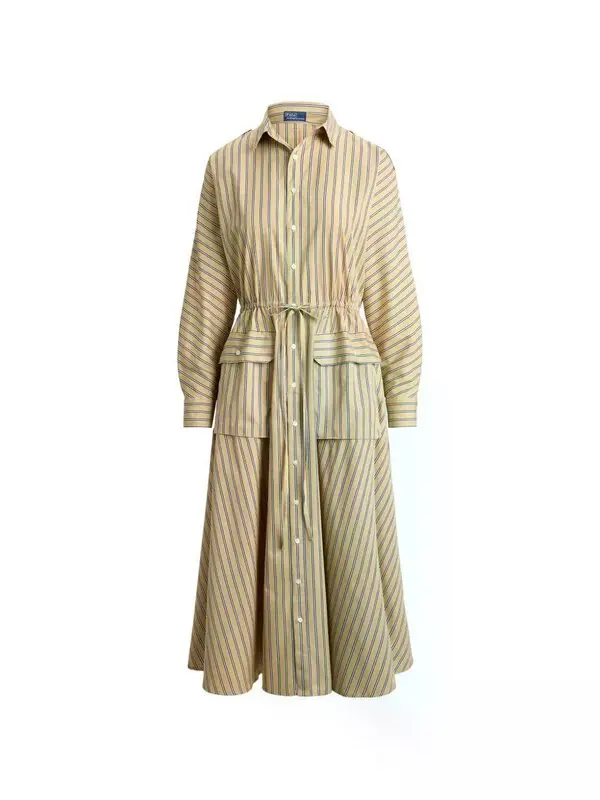 Polo Ralph Lauren Vertical Stripe Shirt Dress - Neutrals