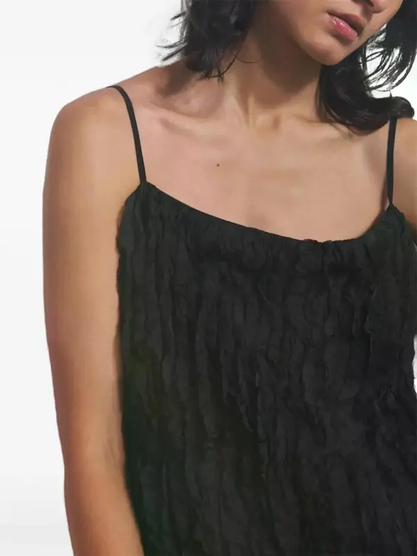 MULLER OF YOSHIOKUBO Ruffled Spaghetti-strap Midi Dress - Black
