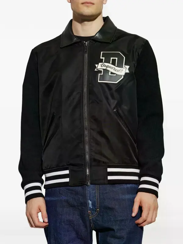 Dsquared2 Logo Patch Panelled Bomber Jacket