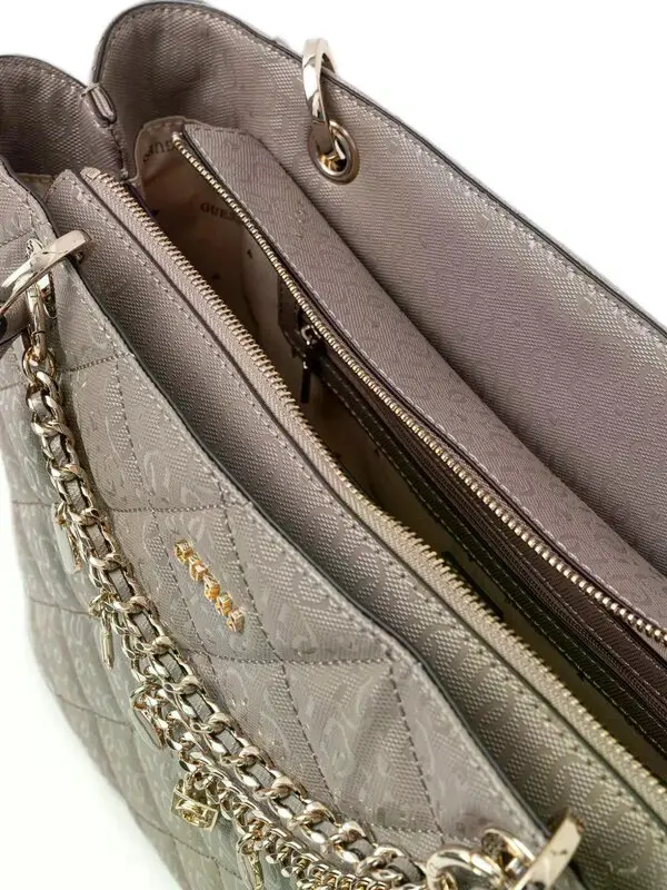 Guess Quilted Logo-print Tote Bag