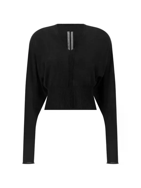 Rick Owens V-neck Batwing Sweater - Black