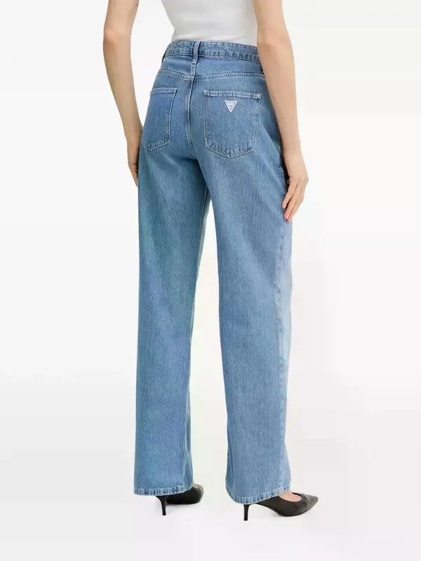 Guess Laser-print Wide-leg Jeans