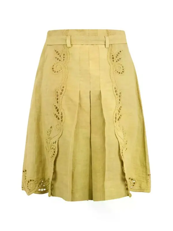 Alberta Ferretti Broderie Anglaise Midi Skirt