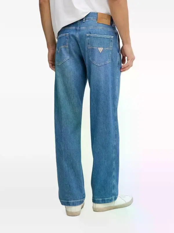 Guess Straight-leg Jeans With Logo Patch