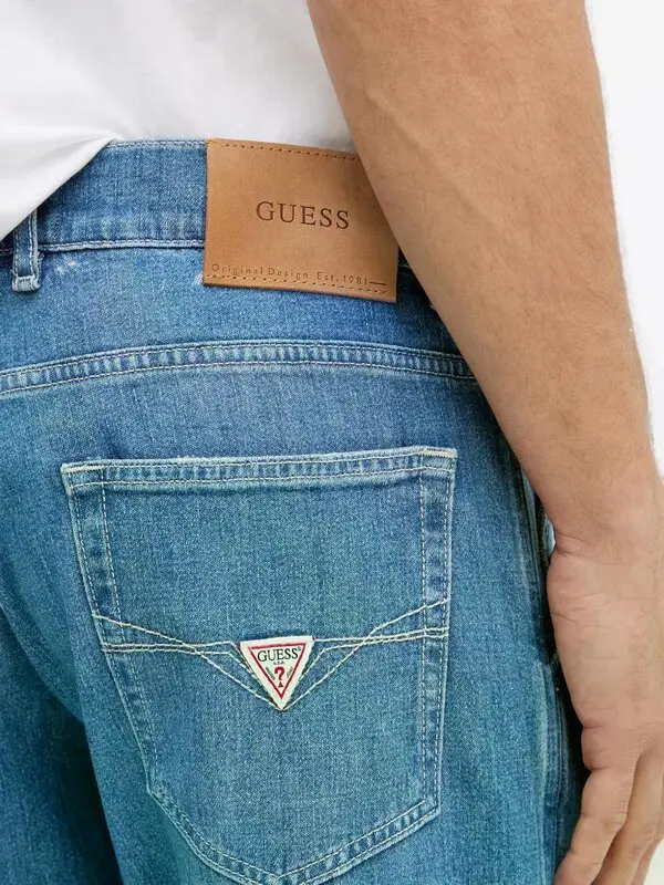 Guess Straight-leg Jeans With Logo Patch