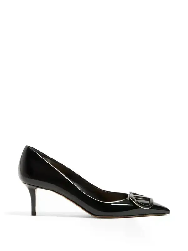 Valentino Garavani Vlogo Signature Patent-leather Pumps - Black