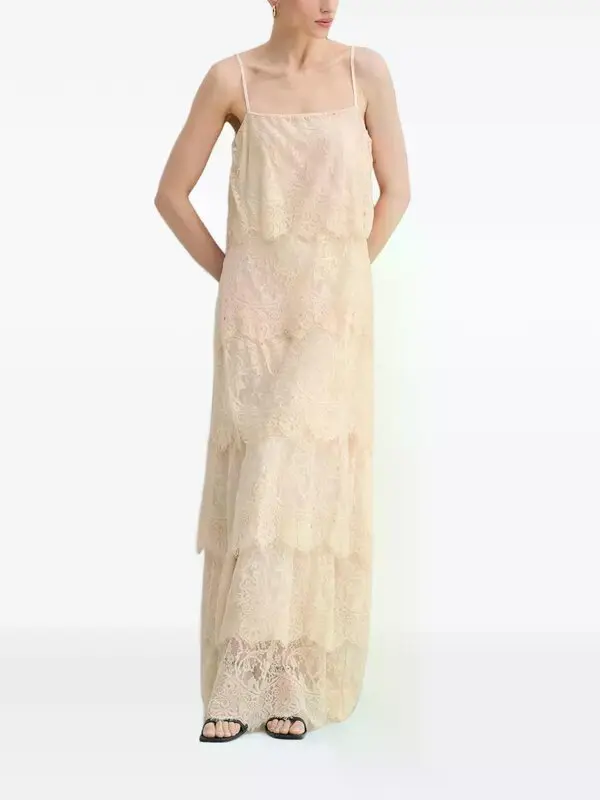 ANIYE BY Tiered Lace Maxi Dress - Neutrals