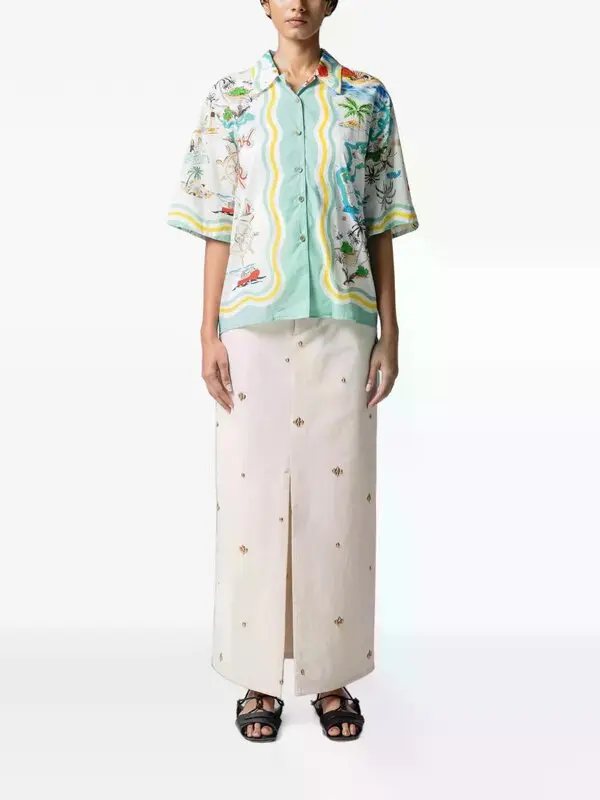 MULLER OF YOSHIOKUBO Stud-embellished Maxi Skirt With Front Slit
