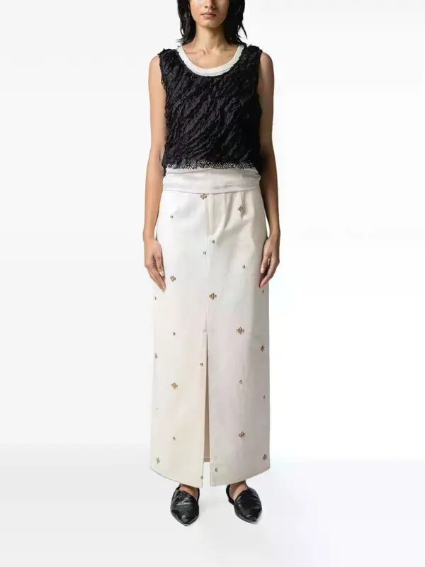 MULLER OF YOSHIOKUBO Stud-embellished Maxi Skirt With Front Slit