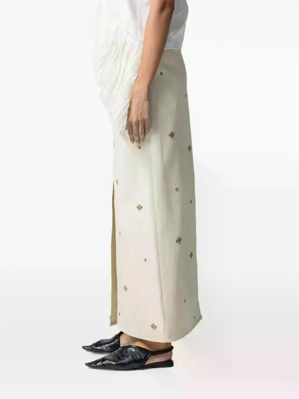 MULLER OF YOSHIOKUBO Stud-embellished Maxi Skirt With Front Slit