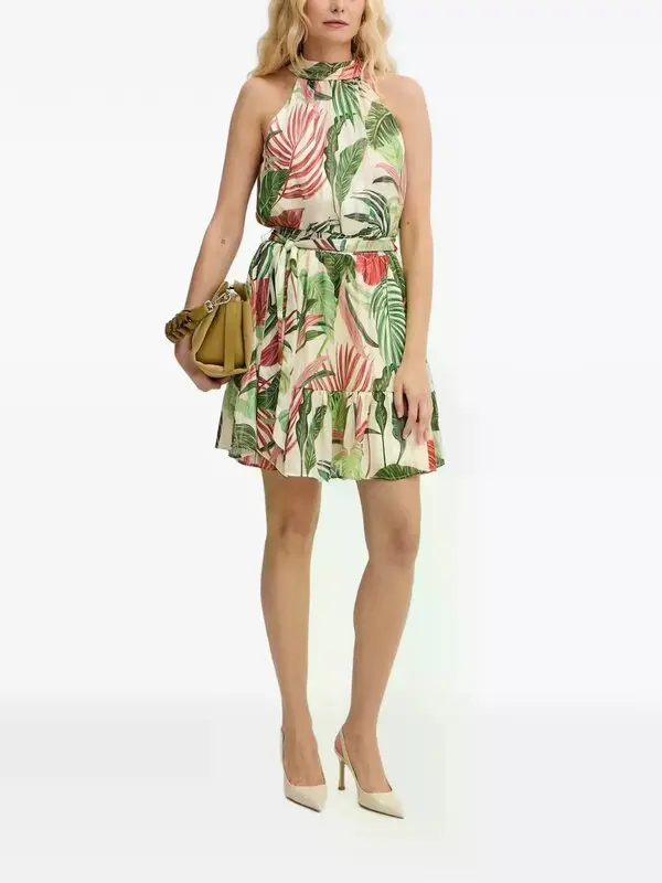 Guess Tropical Print Halterneck Dress