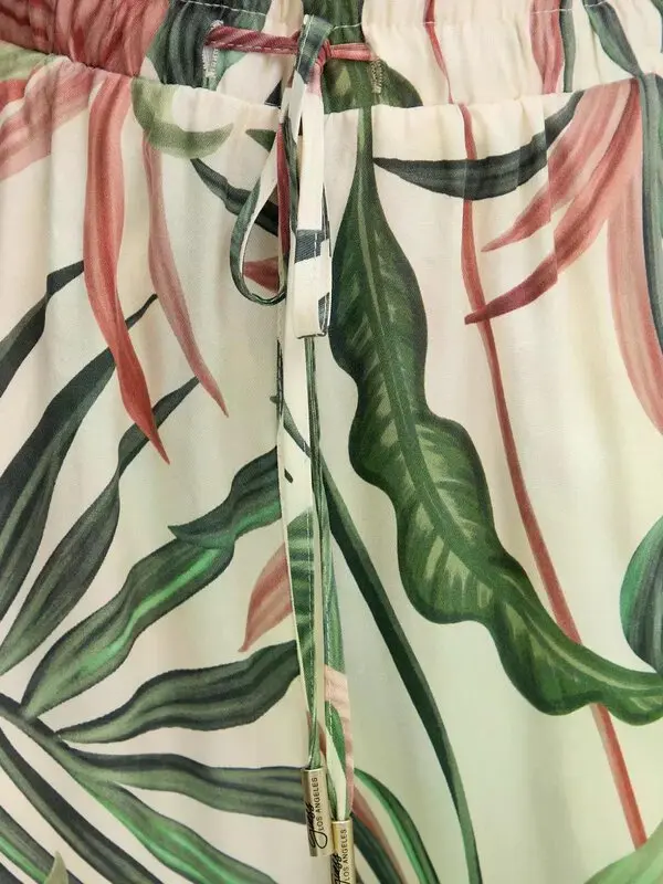 Guess Leaf Print Wide-leg Trousers