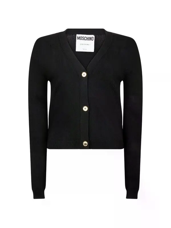 Moschino Button-up V-neck Cardigan - Black