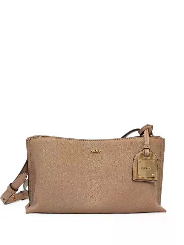 Dkny Alya Logo-plaque Crossbody Bag - Brown
