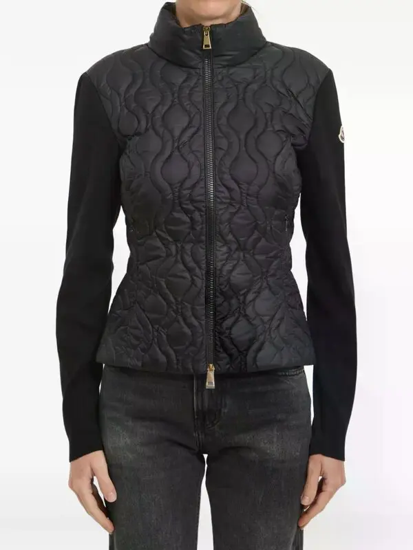 Moncler Quilted Cardigan - Black