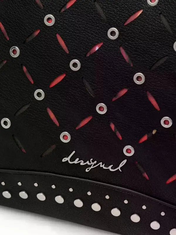 Desigual Eyelet Embellished Studded Backpack