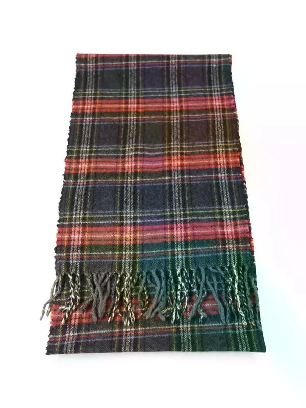 COACH VINTAGE Tartan-check Fringed Scarf - Black