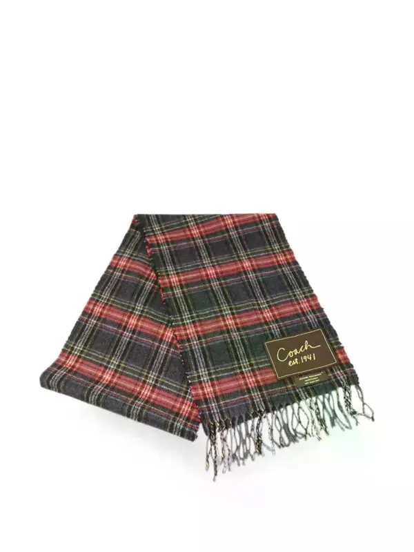 COACH VINTAGE Tartan-check Fringed Scarf