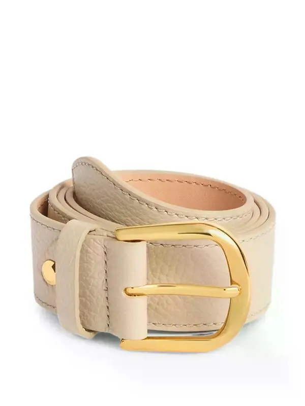 COCCINELLE Erika Pebbled-leather Belt - Neutrals