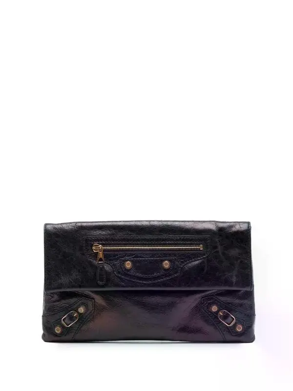 Balenciaga 2005 Lambskin Motocross Giant 12 Envelope Clutch Bag - Black