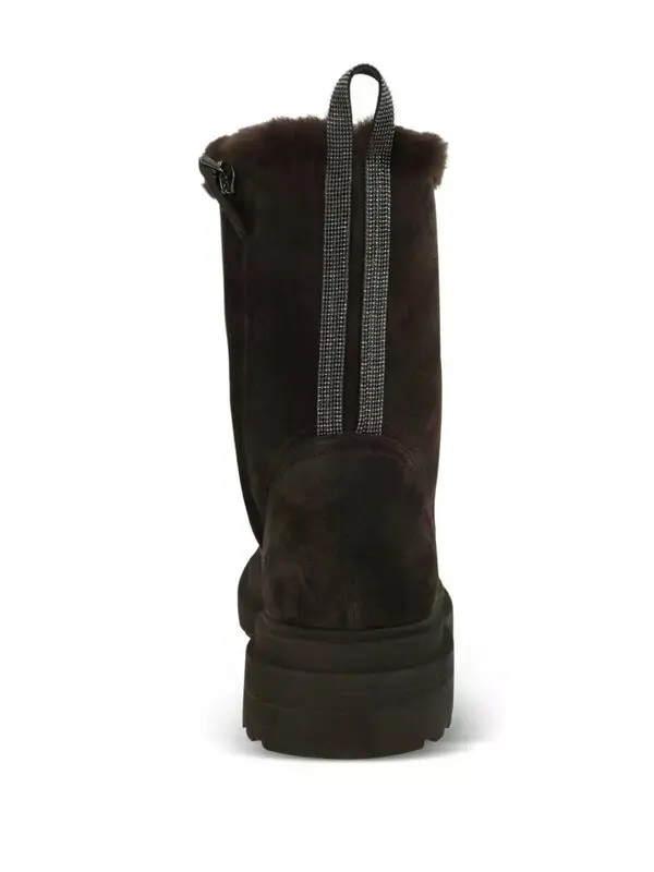 Brunello Cucinelli Shearling-trim Combat Boots