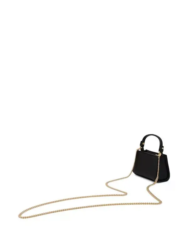 Dkny Micro Foster Logo-plaque Chain-link Mini Bag - Black
