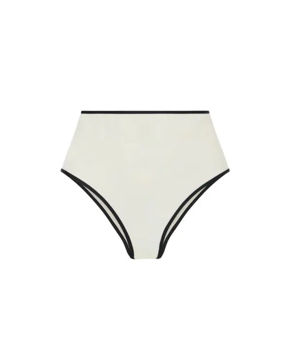 Kiki De Montparnasse Contrast Trim High-waist Bikini Bottoms - Neutrals