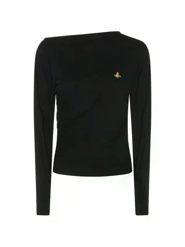 VIVIENNE WESTWOOD Draped Orb-embroidered Top - Black
