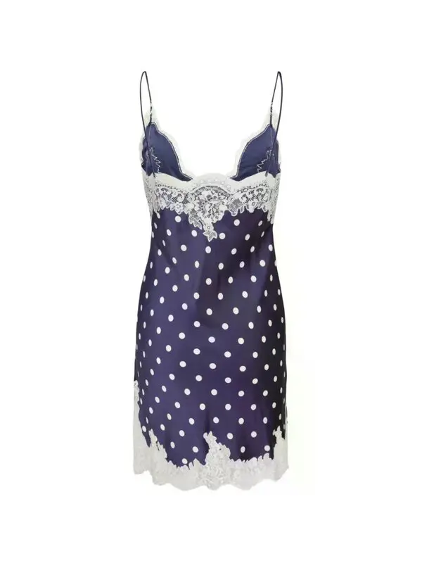 SELF-PORTRAIT Lace-trim Polka-dot Mini Dress