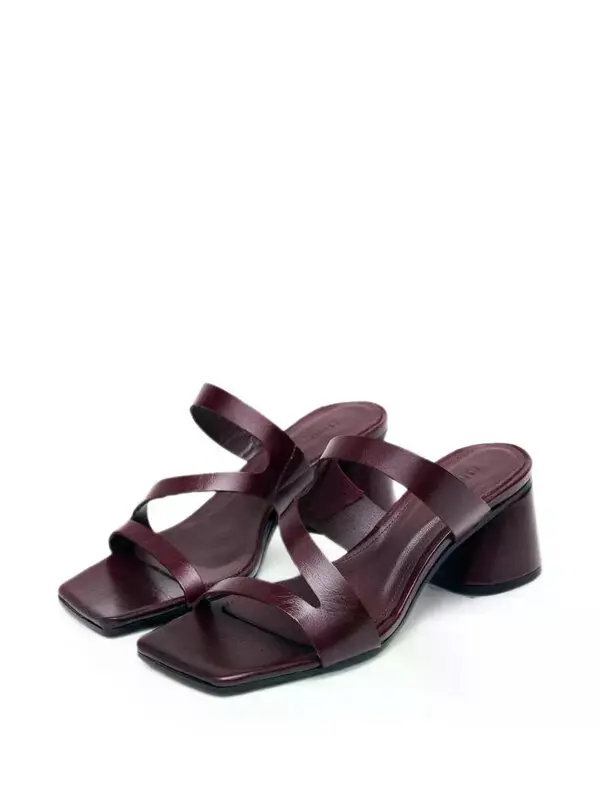 ALOHAS Orielle Rift Asymmetric Leather Sandals - Red