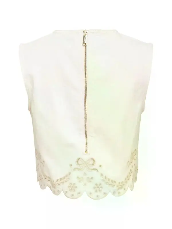 SELF-PORTRAIT Broderie Anglaise Scalloped Hem Top