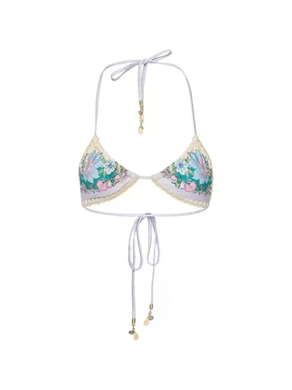 Zimmermann Indra Floral-print Crochet Bikini - Neutrals