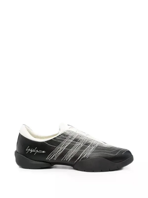 Y3 X Adidas Regu Embroidered-logo Leather Sneakers - Black