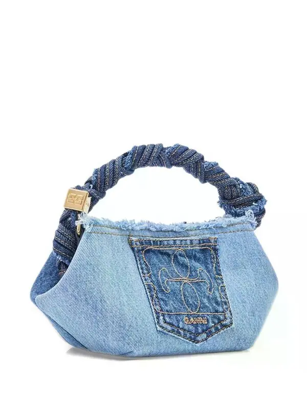 GANNI Frayed Handle Tote Bag - Blue