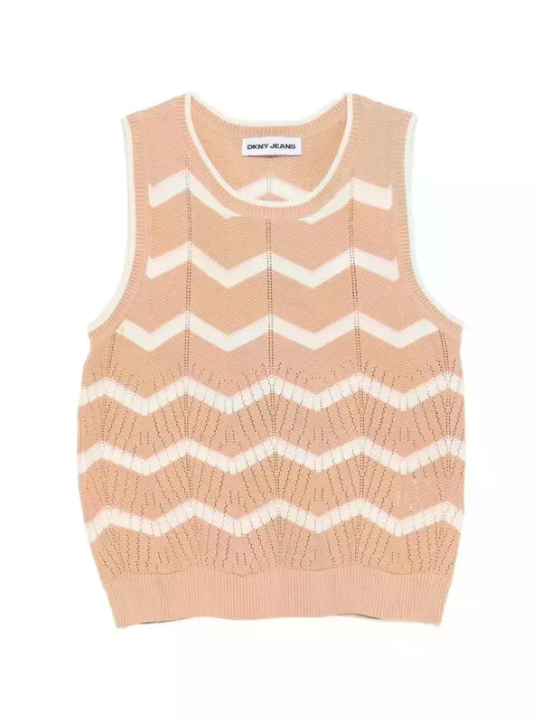 Dkny Pointelle-knit Top - Neutrals