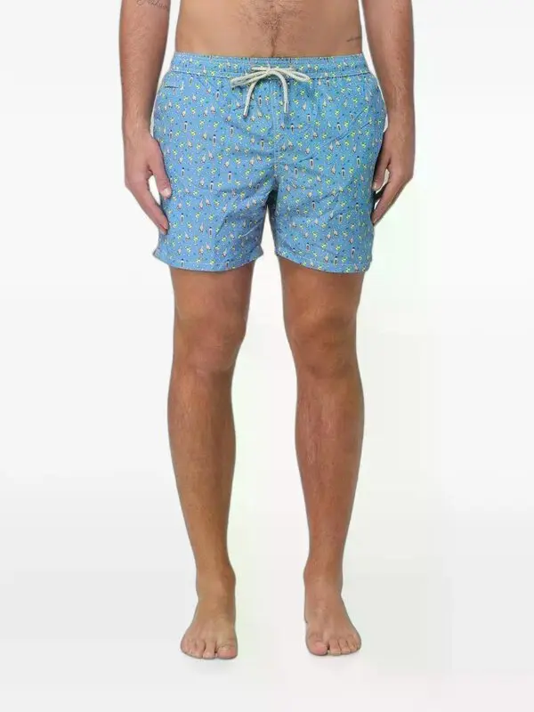 MC2 SAINT BARTH Cocktail Print Swim Shorts - Blue