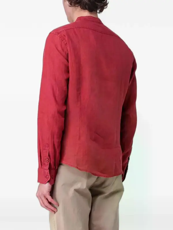 BLAUER. Linen Mandarin-collar Shirt
