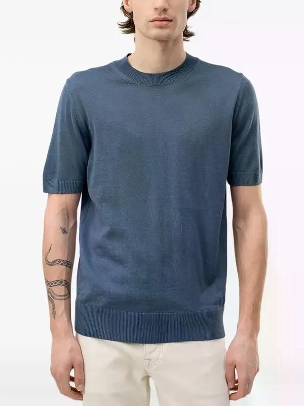 BOSS Short-sleeve Ribbed-trim Sweater