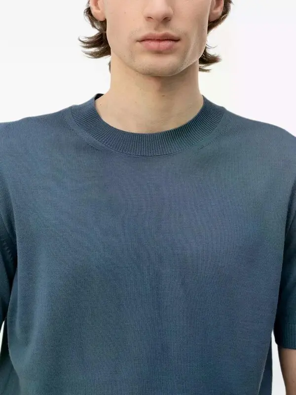 BOSS Short-sleeve Ribbed-trim Sweater