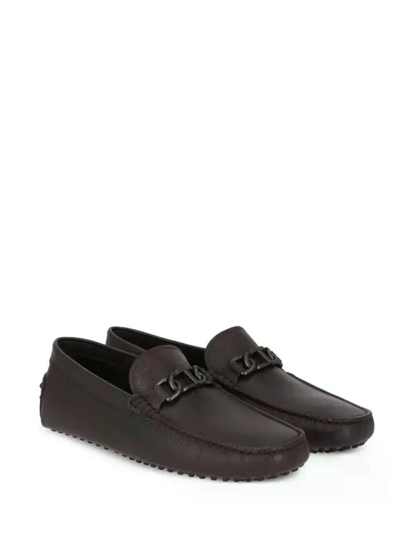 TOD'S Gommino Chain-link Leather Loafers