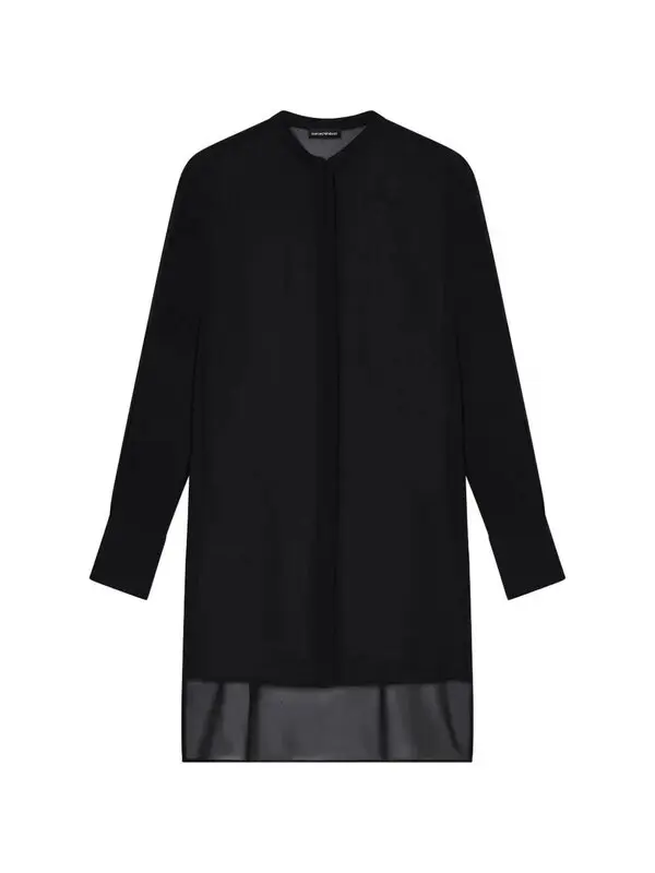 Emporio Armani Semi-sheer Chiffon Shirt - Black