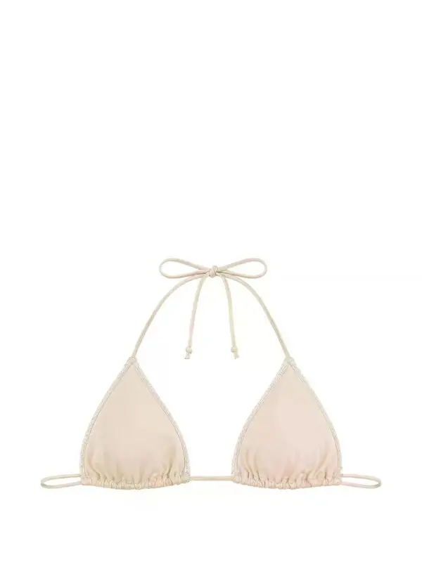 MC2 SAINT BARTH Lace Overlay Triangle Bikini Top